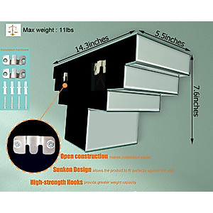 Mirrored Floating Wall Shelf, Silver Mirror Crushed Diamond Decorative Wall Shelf for Home Decoration Crystal Diamond Wall Art Décor Accent Piece Showcase, 14.3" L×5.5" W×7.6" H