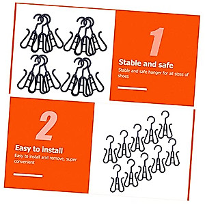 Unomor 10pcs Shoe Rack Foldable Shoe Rack Bike Hanging Hooks Towel Hook Towel Hook for Bike Shoe Holder Laundry Sock Drying Hanger Shoes Hanger Shoe Holder for Shop Shoe Hanging Hook
