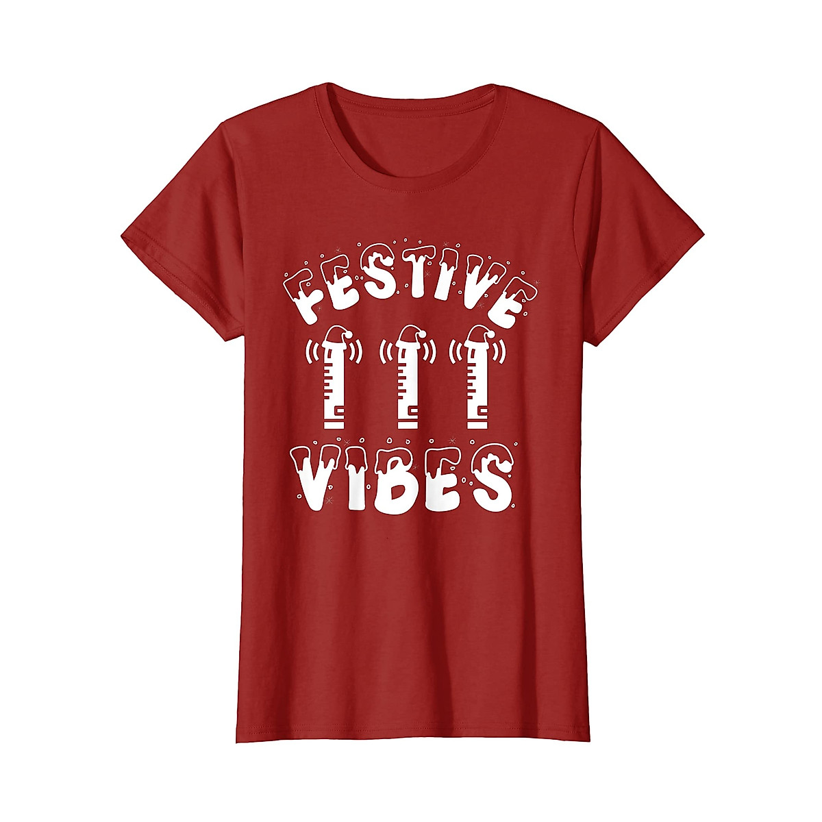 Womens Funny womens christmas festive vibes vibrator xmas T-Shirt