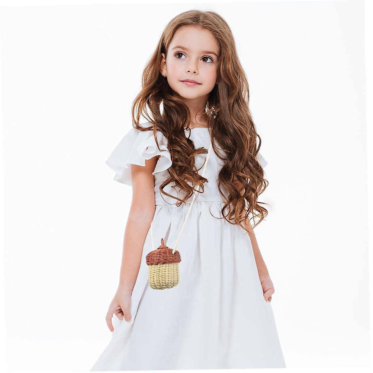 Garneck Woven Bag Costume Photography Prop Satchel Crossbody Decor Summer Outfits for Girls Straw Purses for Women para Straw Toddler Bag Straw Tote Messenger Rattan Child Hanging Basket