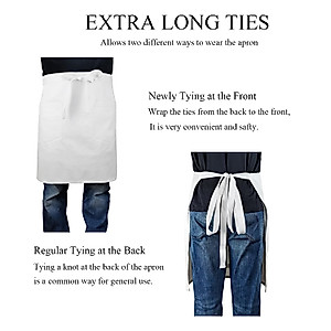 DCCPAA Professional Cooking Apron Chef Designed for Kitchen BBQ Grill,Chef, Hobby and Workshop -10 OZ 100% Cotton twill for Women and Men Bib Adjustable Straps with 3 Pockets-white