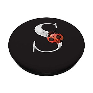 Lady bug Alphabet Monogram Name Initial Letter S PopSockets PopGrip: Swappable Grip for Phones & Tablets