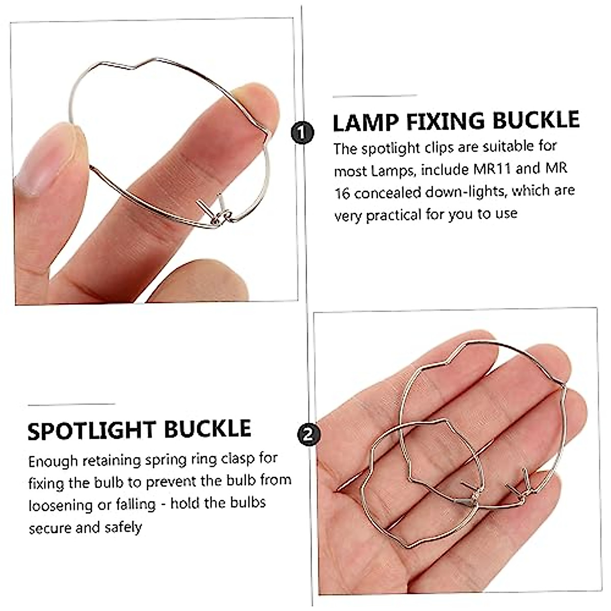 OSALADI 12pcs Spotlight Fixing Buckle Ring Spotlight Round Light Bulbs Spring Bulbs LED Bulb Round Retaining Clip Spot Light Retaining Spring Clip Downlight Repair Parts Retaining Rings