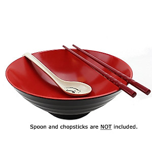 Set of 6 Japanese Ramen Noodle Bowls ~Made of Melamine, Red & Black Noodle Bowl, Udon Noodle Rice Bowl, Vietnamese Pho Recipe, Menudo Snacks, Popcorn Serving Dishes (B11895)~ We Pay Your Sales Tax