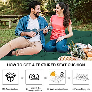 HZMGPCM Swing Cushions 3 Seater Replacement Porch Swing Cushions Outdoor 60 inch Patio Swing Cushions Waterproof Thicken 5" Dark Green Bench Cushion with Backrest & Ties for Garden Outdoor Furniture