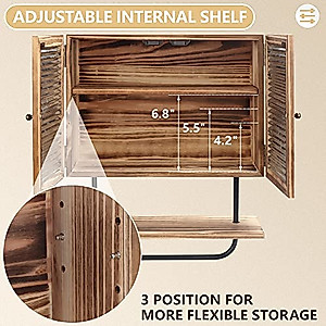 Butizone Barndoor Bathroom Wall Cabinet, 17x21'' Small Wall Mount Medicine Storage Cabinet, Rustic Bathroom Wall Cabinet Over Toilet with Shelve and Towel Bar