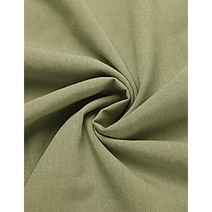 COOFANDY Men's Casual Dress Shirt Solid Short Sleeve Button Up Summer Shirts Cuban Shirt## Light Green