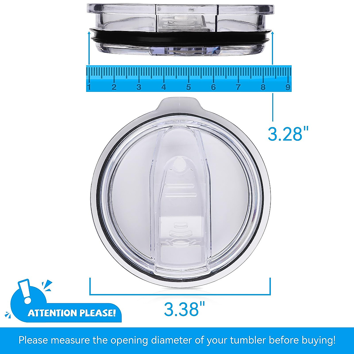 HASLE OUTFITTERS 20 oz Tumbler Lids Replacement Lids for Stainless Steel Tumbler Splash Resistant Lids for Mouth Tumbler Cooler Cup(20 oz, 2 Pack)