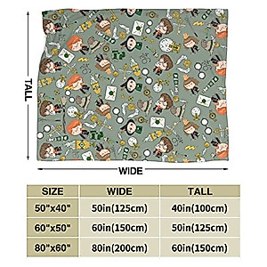 Ucokod Cartoon Throw Blanket Super Soft Fuzzy Cozy Flannel Blanket for Couch Sofa Couch Bed Lightweight Microfiberat Chair Nap Blanket All Seasons Green 40x50 Inches