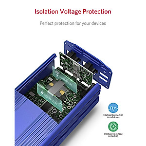 BESTEK 500W Power Inverter DC 12V to 110V AC Converter with 4.8A Dual USB Car Charger ETL Listed (Blue)