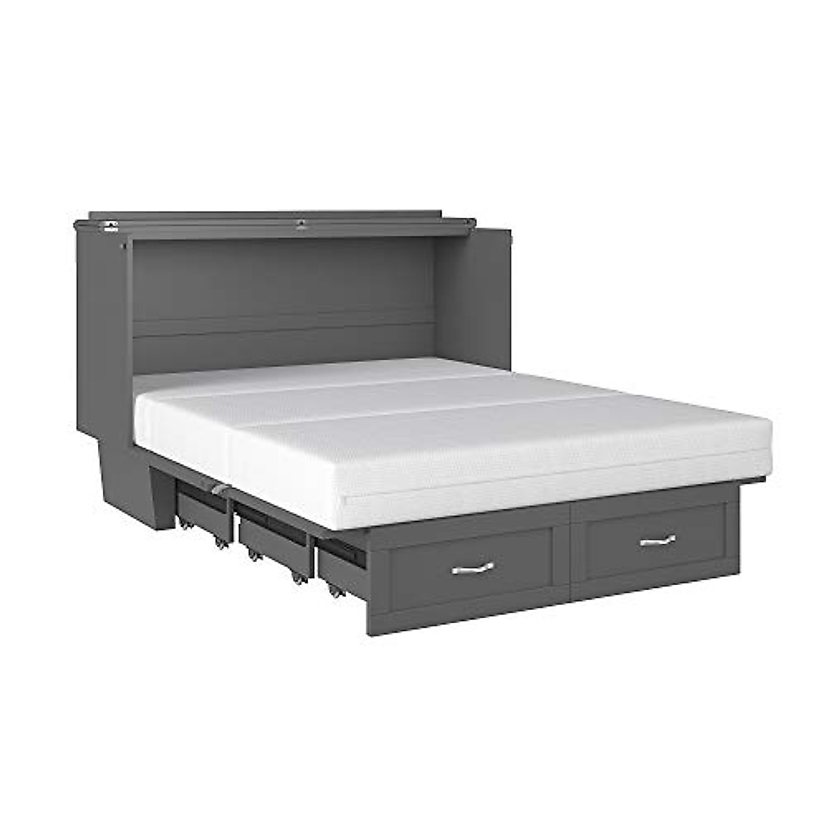 AFI Monroe Murphy Bed Chest with Charging Station, Queen, Grey
