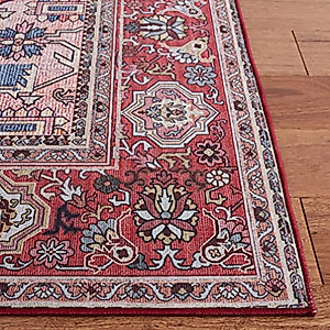 SAFAVIEH Tucson Collection Area Rug - 5' x 8', Red & Pink, Persian Design, Non-Shedding Machine Washable & Slip Resistant Ideal for High Traffic Areas in Living Room, Bedroom (TSN139R)