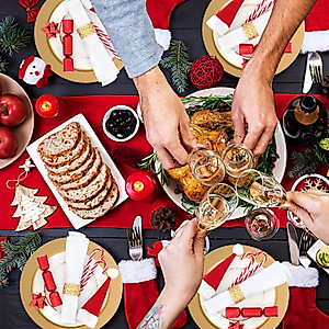 24 Sets Gold Charger Plates with Napkin Rings, 13" Round Plastic Dinner Plate Reusable Charger and Service Plate for Dinner, Wedding, Party, Event, Decoration