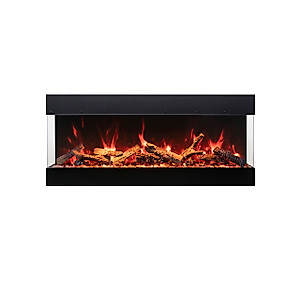 Amantii TRV-75-BESPOKE Tru View Bespoke - 75" Indoor/Outdoor 3 Sided Electric Fireplace, WiFi, Bluetooth, Speaker, and a Selection of Media Options