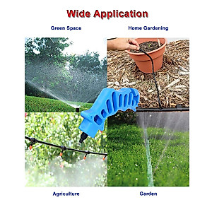 4 Pcs 2 in 1 Drip Irrigation Hole Punch Tool, 1/4 Inch Drip Tube Hole Punch Fitting Insertion Tools, Drip Irrigation Emitters for Fitting Emitter Insertion Drip Sprinkler Systems (Blue)