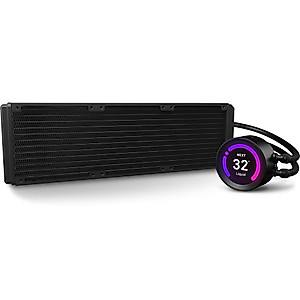 NZXT Kraken Z73 RGB 360mm - RL-KRZ73-R1 - AIO RGB CPU Liquid Cooler - Customizable LCD Display - Improved Pump - Powered by CAM V4 - RGB Connector - Aer RGB 2 120mm Radiator Fans (3 Included) Black