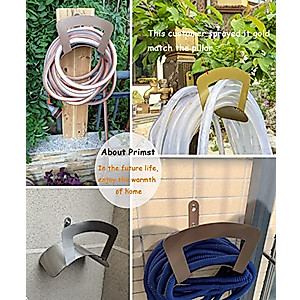 Primst Garden Hose Holder Wall Mount Hose Hanger Heavy Duty Metal Hose Bracket Water Hose Storage Organizer Durable Hose Holders (Stainless Steel)