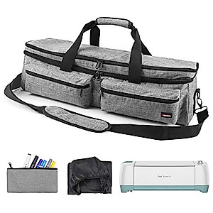 Suteck Double-Layer Carrying Bag for Cricut Explore Air (Air2), Tote Bag Compatible with Cricut Maker, Silhouette Cameo 3, Gray