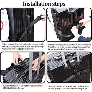Car Seat Travel Belt, Car Seat Travel Strap for Kids, Convert Car Seats and Luggage into an Airport Car Seat Stroller, Compatible with Most 13in-56in Luggage and suitcases