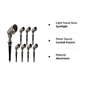 4W LED Landscape Lighting Landscape Lights Spotlights GL103-BZLED8 AC/DC 12V Low Voltage Warm White Waterproof for Driveway,Yard, Lawn,Patio,Walls,Trees,Flags,Outdoor Light (Bronze, 8 Pack)