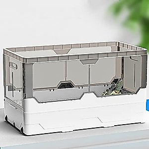 SEAJOEWE Foldable Aquarium Turtle Habitat Reptile Turtle Tank Kit, Accessories with Water Filter and Plant, High Anti-Escape Fence Large Space, Habitat for Terrapin Turtles, Reptile Terrarium, L