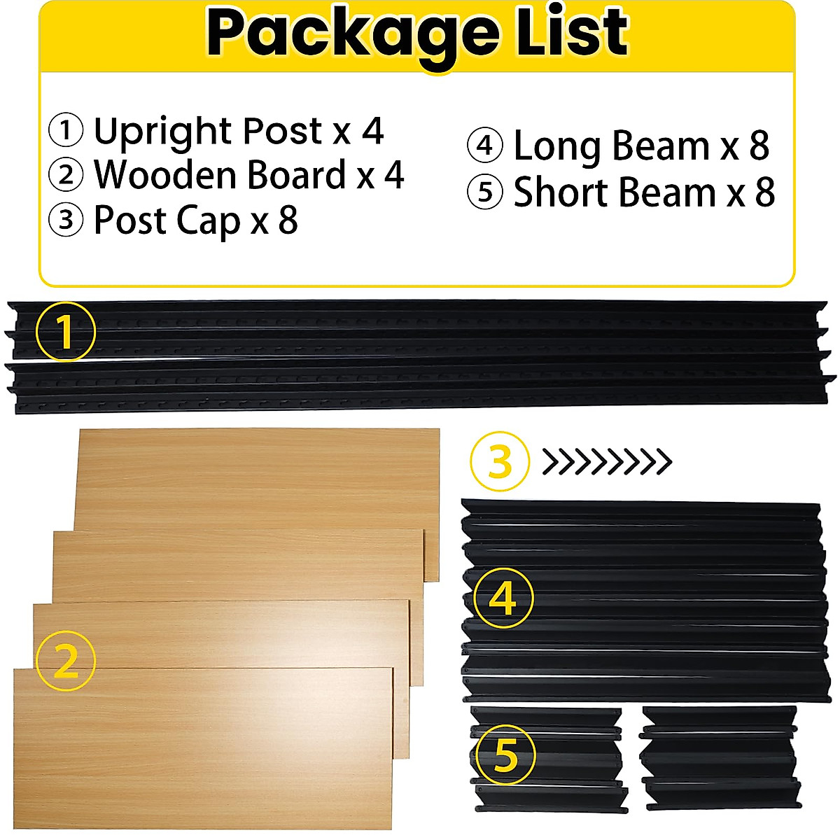 WRSTER-TECH Storage Shelf 4 Tier Adjustable Garage Storage Organizer, Heavy Duty Metal Storage Utility Rack Shelving with Thicken Wooden Board for Kitchen Warehouse Pantry Closet Office