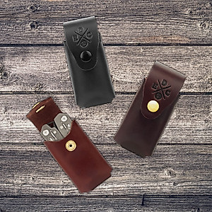 1791 EDC Multitool Sheath, American Leather Multitool Pouch for Belts with Snap, Compatible with Full Size Leatherman, SOG and Gerber. Max Size = 4" Long