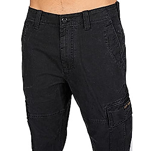 Superdry Mens Organic Cotton Core Cargo Pants Washed Black Size 38/32