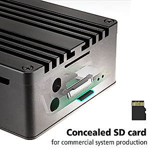 Akasa Pi-4 | Raspberry Pi 4 Case | Fanless Pi Case | Aluminium | Concealed SD Card Slot | Compatible with Raspberry Pi 4 Model B | Black | A-RA08-M1B