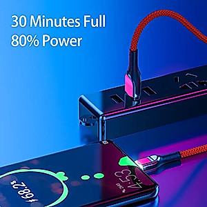 BGNTBUK Magnetic Phone Cords 10 Ft 5A Super Fast Charge Braided Alloy LED Front Light Data Cable Suitable for Micro Charging Cable Long Charging Cord