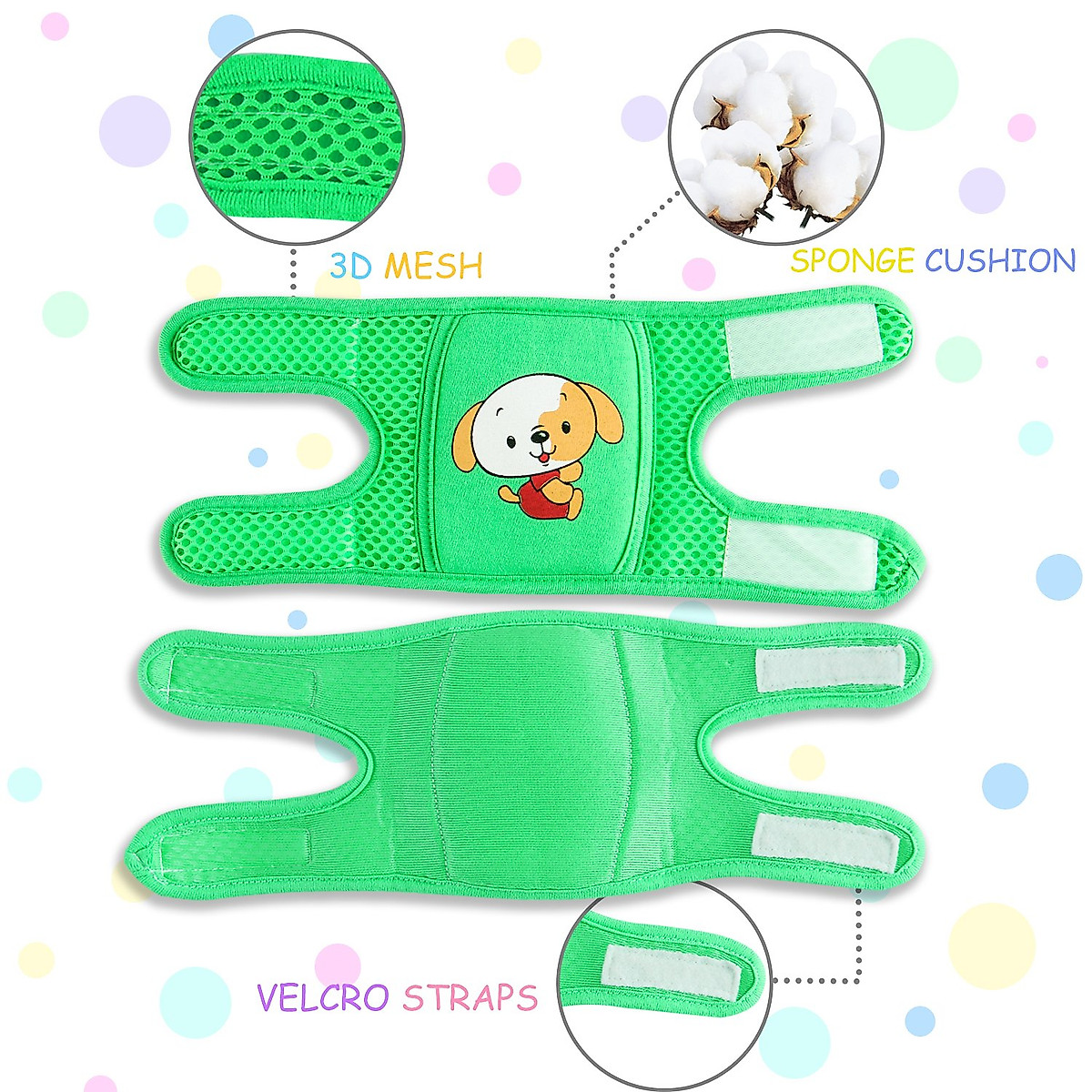 NASHRIO Baby Knee Pads for Crawling (3 Pairs), Anti-Slip and Protect Infants & Toddlers Knees, Elbows and Legs. Adjustable Straps and Breathable 3D Mesh for Boys and Girls (Unisex)