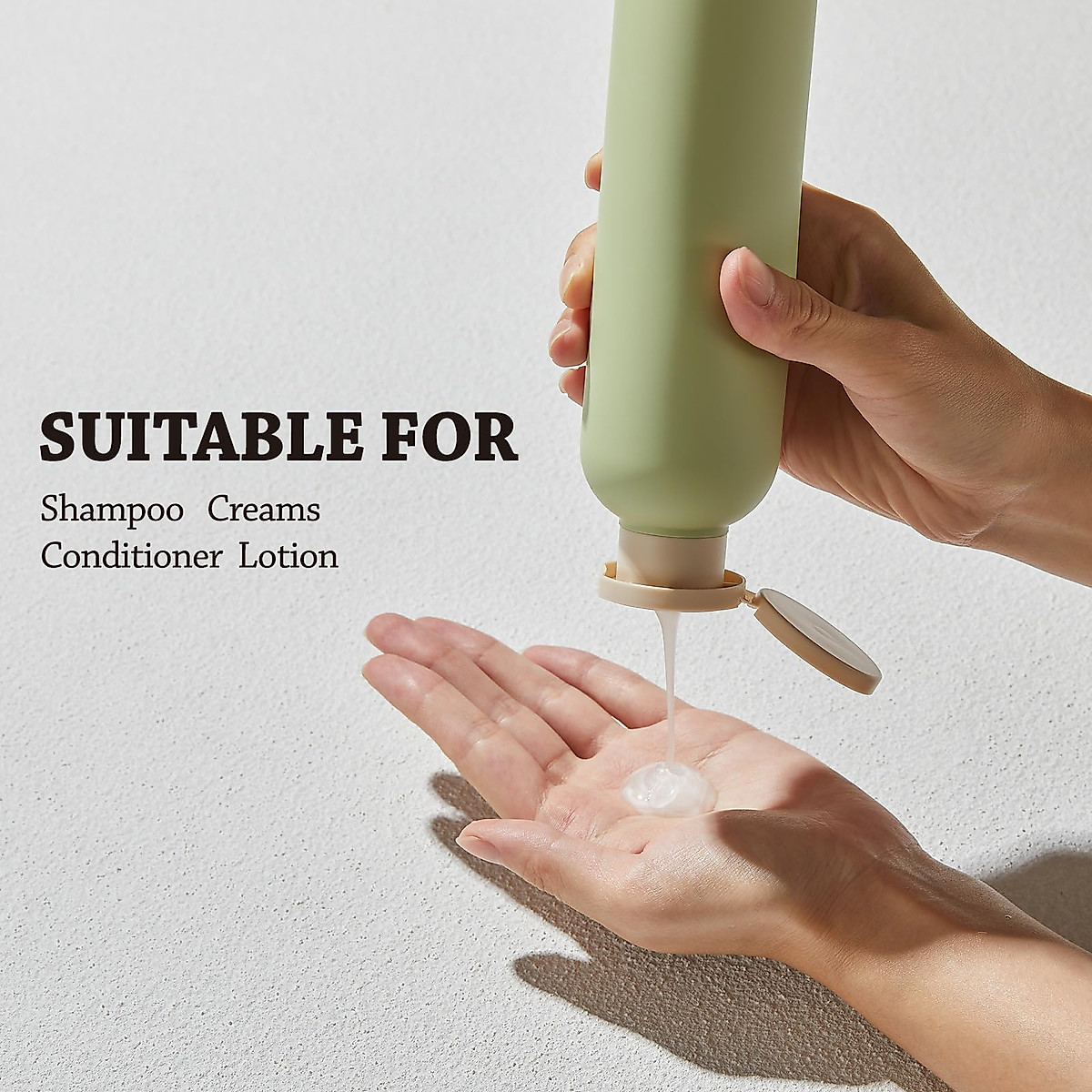 Lusiyi Squeeze Bottles 8 oz, 3 Pack Travel Shampoo and Conditioner Bottles, Plastic Refillable Containers for Lotion(8oz, Green)