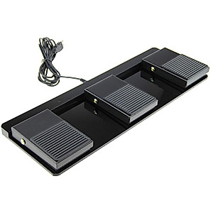 HFSECURITY Triple Foot Switch Pedal USB Gaming Keyboard Wired Non Slip Metal Momentary Electric Power Foot Switch