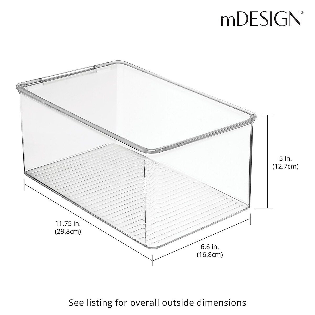 mDesign Plastic Stackable Toy Storage Bin Container Box with Hinge Lid for Organizing Living Room, Play Room, Bedroom, Nursery, Hold Blocks, Puzzles, Books, Lumiere Collection, 4 Pack - Clear