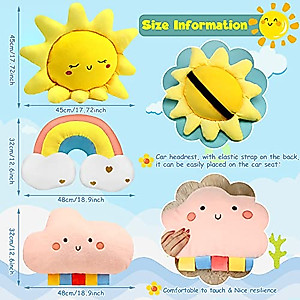 Cloud Rainbow Sun Moon Star Shaped Pillow 3 Pcs Nursery Stuffed Throw Pillows Kids Cute Cushion Children Soft Plush Pillow for Baby Room Kids Reading Nook Decorations Gift (Rainbow, Cloud, Sun)