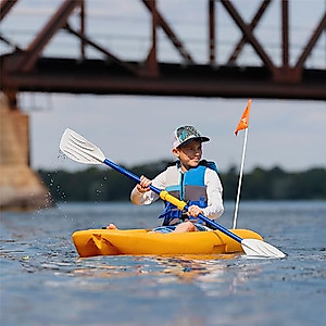 Pelican Solo 6 Feet Sit-on-top Youth Kayak Kids Kayak|Perfect for Kids Comes with Kayak Accessories, Paddle and Safety Flag (seat not Included), Yellow, One Size