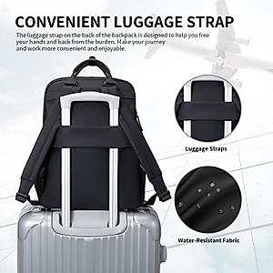 GOLF SUPAGS Laptop Backpack for Women Girls Work Backpack Purse Laptop BagsTravel Computer Bookbag Fits 15.6 Inch Notebook (Black, 15.6 Inch)