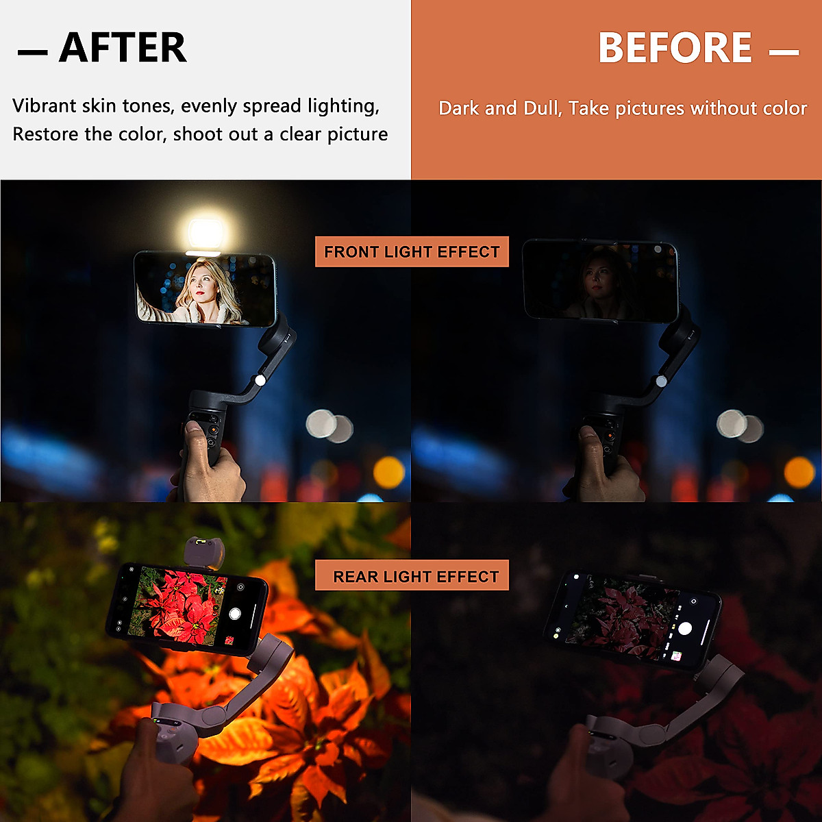 STARTRC OM Fill Light for DJI OSMO Mobile 6/OM 5/OM SE/OM4 SE/Insta360 Flow,Magnetic Fill Light Compatible with DJI Osmo Gimbal Stabilizer Accessories