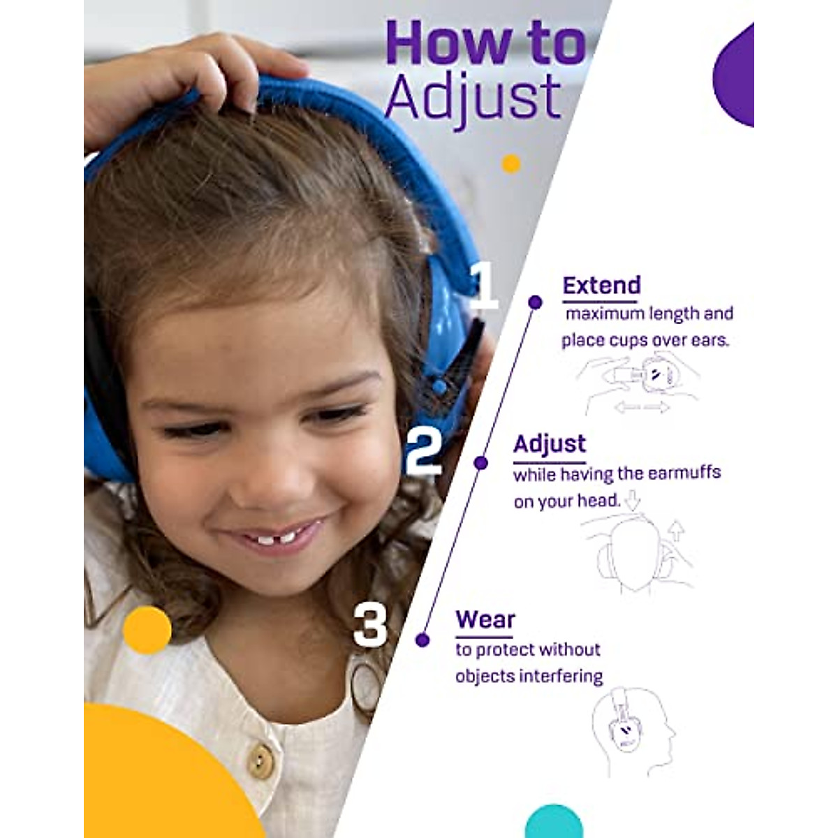 Vanderfields Noise Cancelling Headphones for Kids, Toddlers & Children Age 3-16 Years - 21dB NNR - Blue - Ear Protection for Kids, Autism - Sound Blocking Kids Hearing Protection Earmuffs