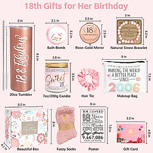 18th Birthday Gifts for Girls, Gifts for 18 Year Old Girl, 18th Birthday Gift Ideas, 10 Pieces Unique 18th Birthday Gifts for Daughter, Niece, Granddaughter, Cool 18 18th Birthday Gifts, 18 & Fabulous