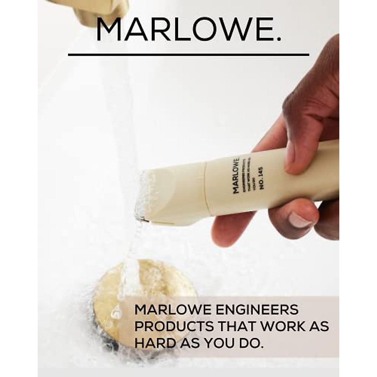 Marlowe. No. 145 Body Hair Trimmer for Men, Desert Sand, Lightweight Waterproof Personal Groomer, Ceramic Blades, Adjustable Comb Lengths & Rechargeable Battery for Head to Toe Male Grooming