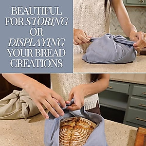 Carly's Place Sourdough Bread Bags - 2 Pack Linen Bread Bag for Bread Storage of Homemade Bread, Easy to Wash, Keeps Bread Fresh Longer, Modern Kitchen Design