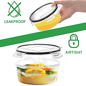 Skroam 12 Pack Airtight Food Storage Containers with Lids (6 Plastic Food Containers+6 Lids), BPA Free Kitchen Storage Containers for Pantry & Kitchen Organizer Storage, Fridge Containers, 20 Labels