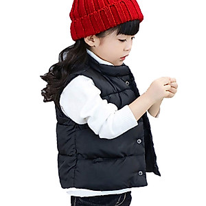 LANBAOSI Baby Girls&Boys Winter Cute High Neck Vest Lightweight Puffer Sleeveless Jacket