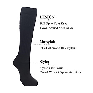 Intgoodluckycc Black Slouch Scrunch Socks for Women, Scrunch Long High Tube Socks (1 Pair - Black)