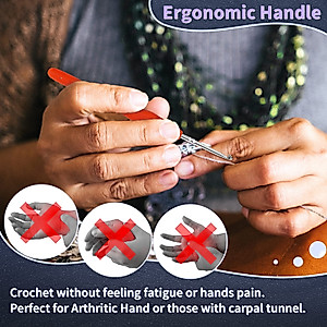 Crochet Hooks 43 Pcs,Drawdart 17 Sizes Ergonomic Crochet Hook Set with Case and Crochet Accessories,Extra Long Crochet Needles for Arthritic Hands,Crochet Kits Suitable for Knitter Enthusiasts