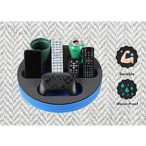 Polar Whale Couch Drink Holder Blue and Black Refreshment Tray for Sofa Bed Floor Car RV Lounge TV Room Durable Foam 4 Compartments with Game Controller Slot 13.75 Inches Wide