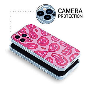 VICLASBISKIY Phone Case Hot Melted Face Psychedelic Pattern Compatible with iPhone 13 Mini Case Accessories Shock Scratch 3D Waterproof Transparent