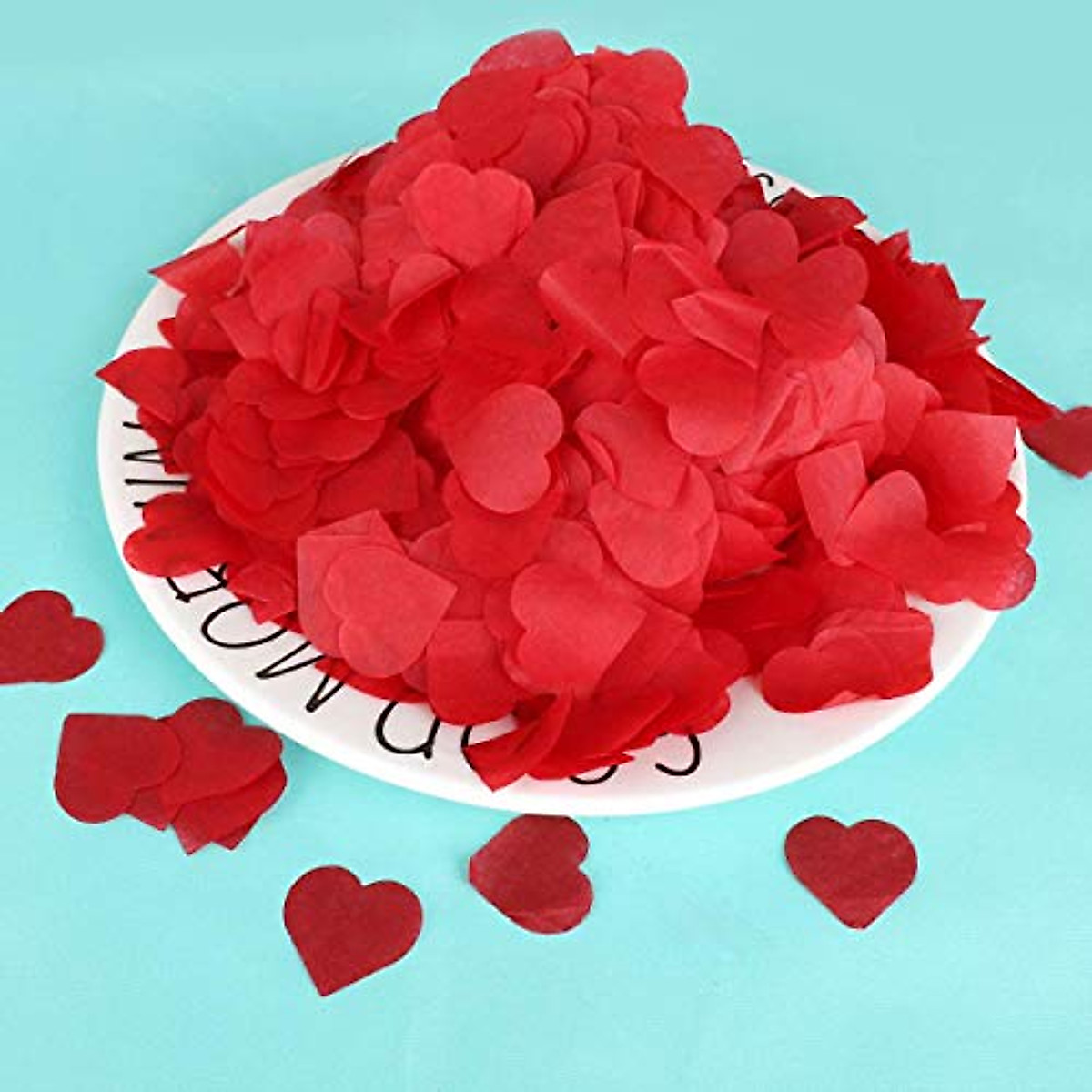 1 inch Red Tissue Paaper Heart Confetti 4000 Pieces Biodegradable Confetti Paper for Wedding Party Balloon or Table Decor