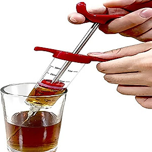 Meat Injector Syringe - 3 Marinade Injector Needles for BBQ Grill, Premium Portable Turkey Injector kit for Smoker,Marinades Injector for Meats With 1oz Large Capacity 1 Brush Easy to Use & Clean Red